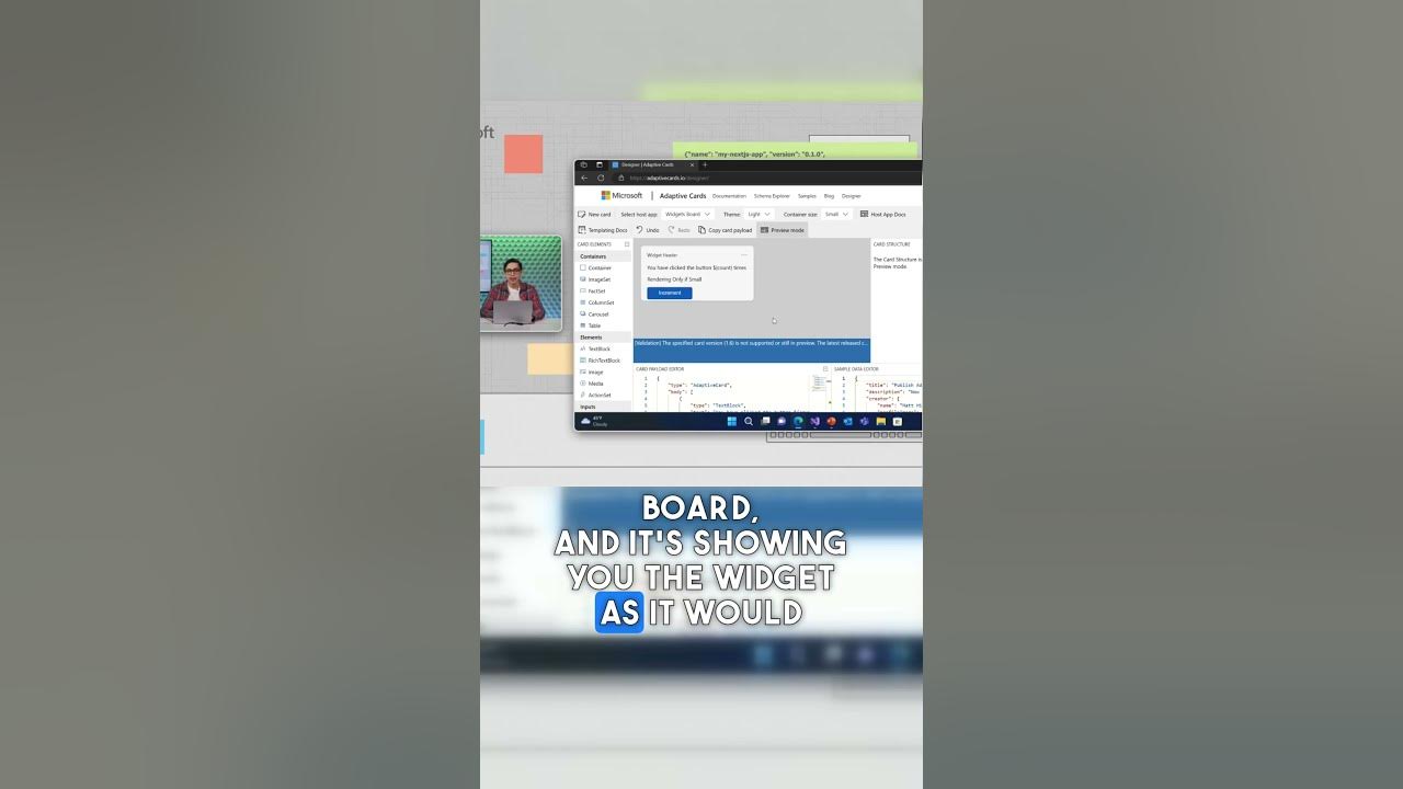 Creating Widgets for Windows 11 using Adaptive Cards Designer and C# - YouTube