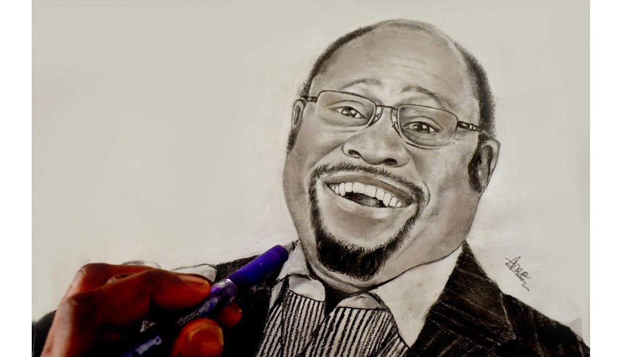 the realistic drawing of Dr myles munroe (speed drawing) - YouTube