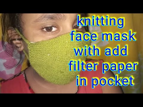 knitting face mask 😷tutorial/how to knit face mask - YouTube