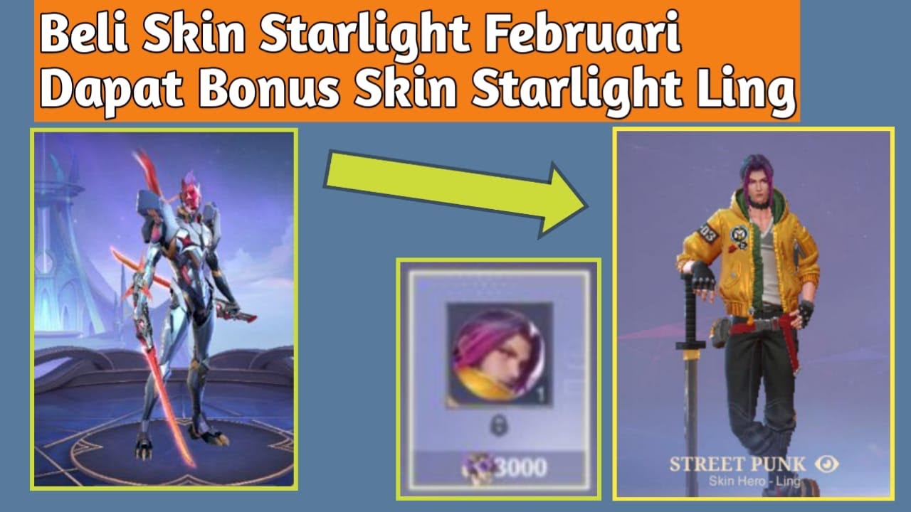 BELI SKIN STARLIGHT FEBRUARI 2023 DAPAT BONUS SKIN STARLIGHT LING - YouTube