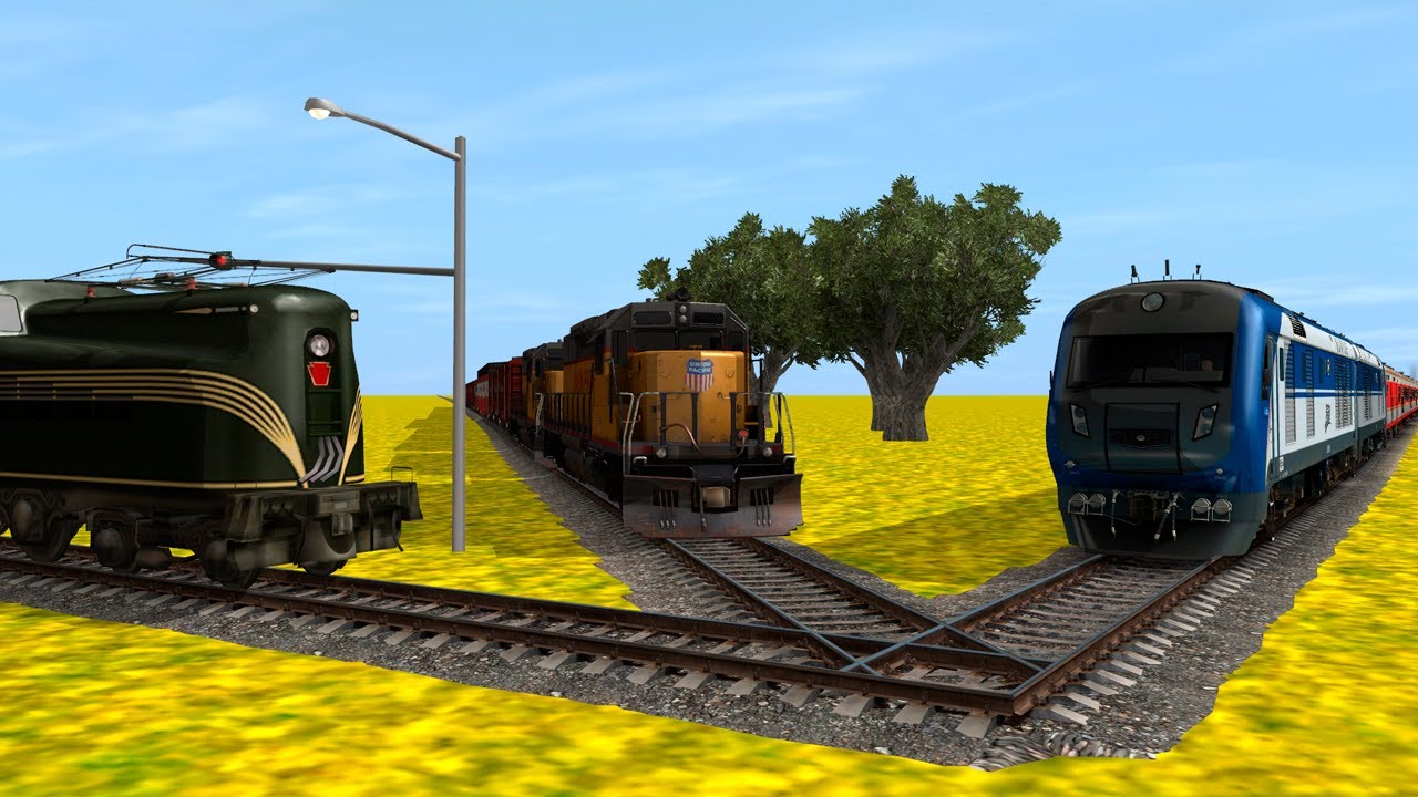 Three high SPEED TRAINS on dangerous SHARP TURN | Unfinished Railroad ...