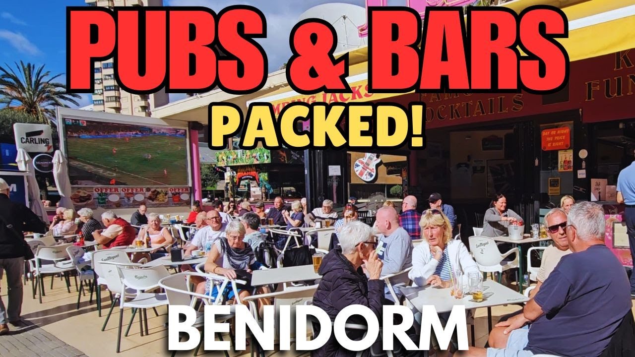 Benidorm - Packed Pubs, Bars & Crowded Sunday Market!┃British Square ...