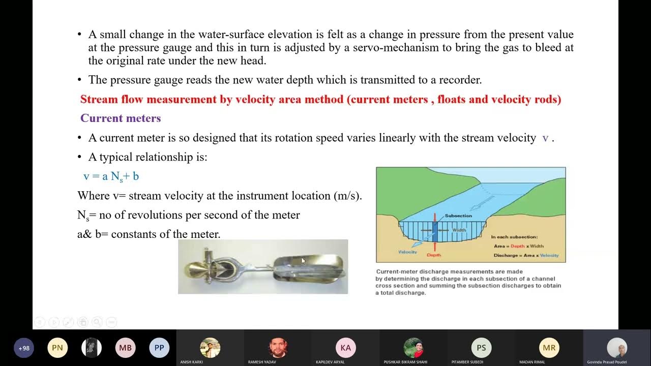 Chap 4(3) Stream flow measurement by velocity area method current ...