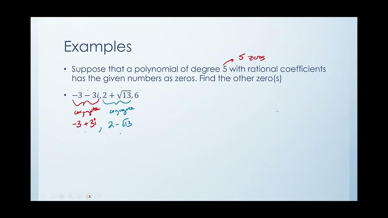 Complex and Irrational Roots of Polynomials Ch 5.5 Zeros of Polynomial ...