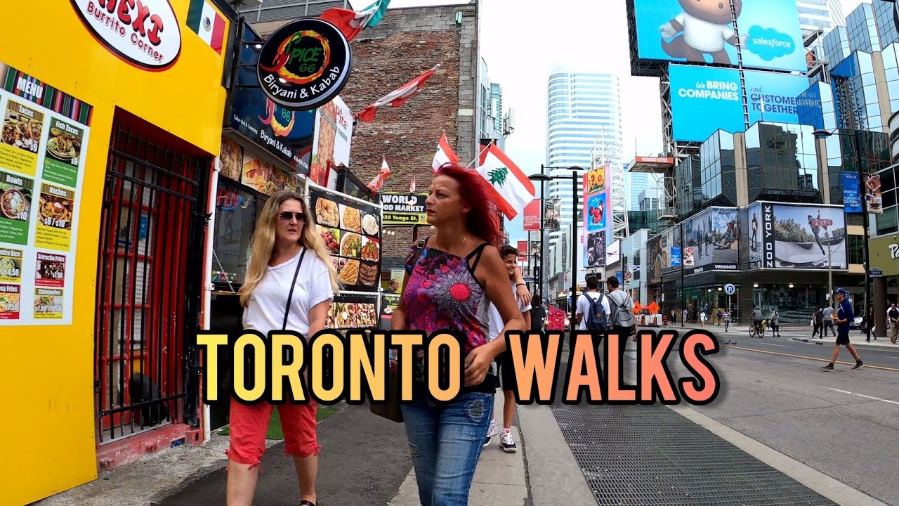 Downtown Toronto,walking tour from south to north Yonge St, Canada ...