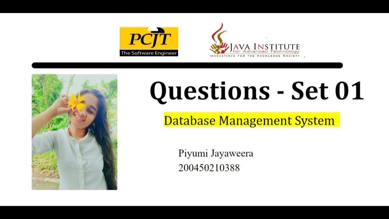 DBMS Question 1 | Create a Database Using MySQL Workbench | Java Institute | Piyumi Jayaweera ...