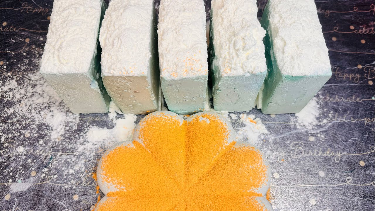 ASMR || Crispy blocks & corn starch || Gym chalk || Oddly satisfying ...