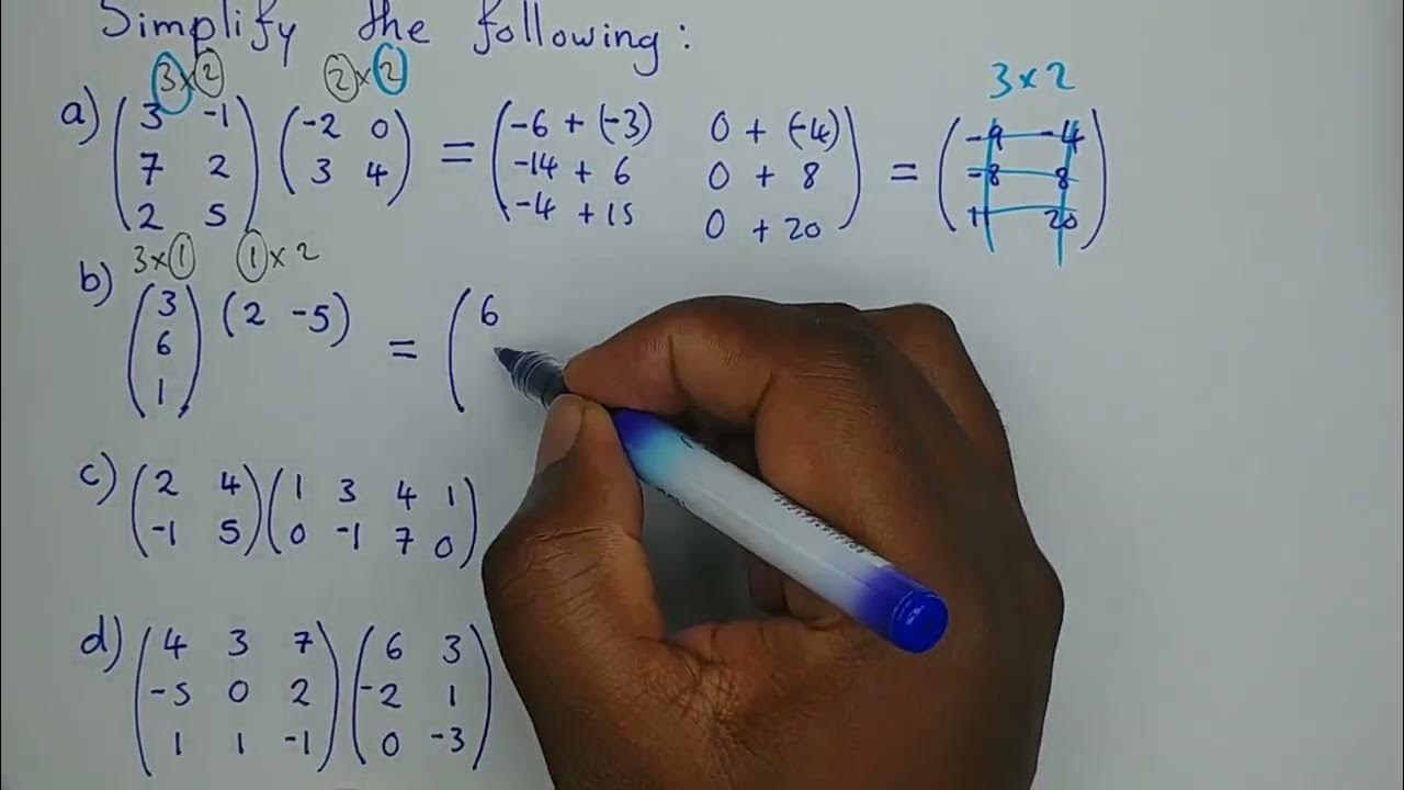 How to multiply Matrices - Matrix Multiplication - YouTube
