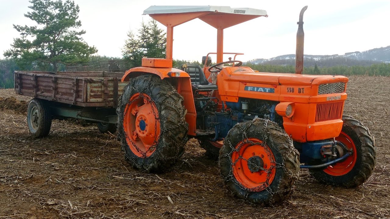 FIAT 550 DT & FAK LOZNICA 3.5 T - VUČA STAJNJAKA - GORNJE KOŠLJE - 2021 ...