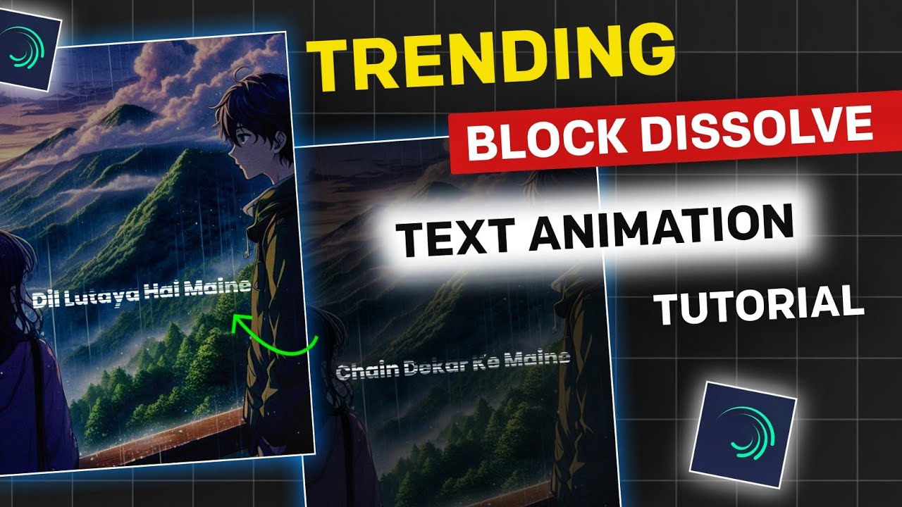 Trending Text Animation Alight Motion | Block Dissolve + Fractal Warp Tutorial | Lyrics ...