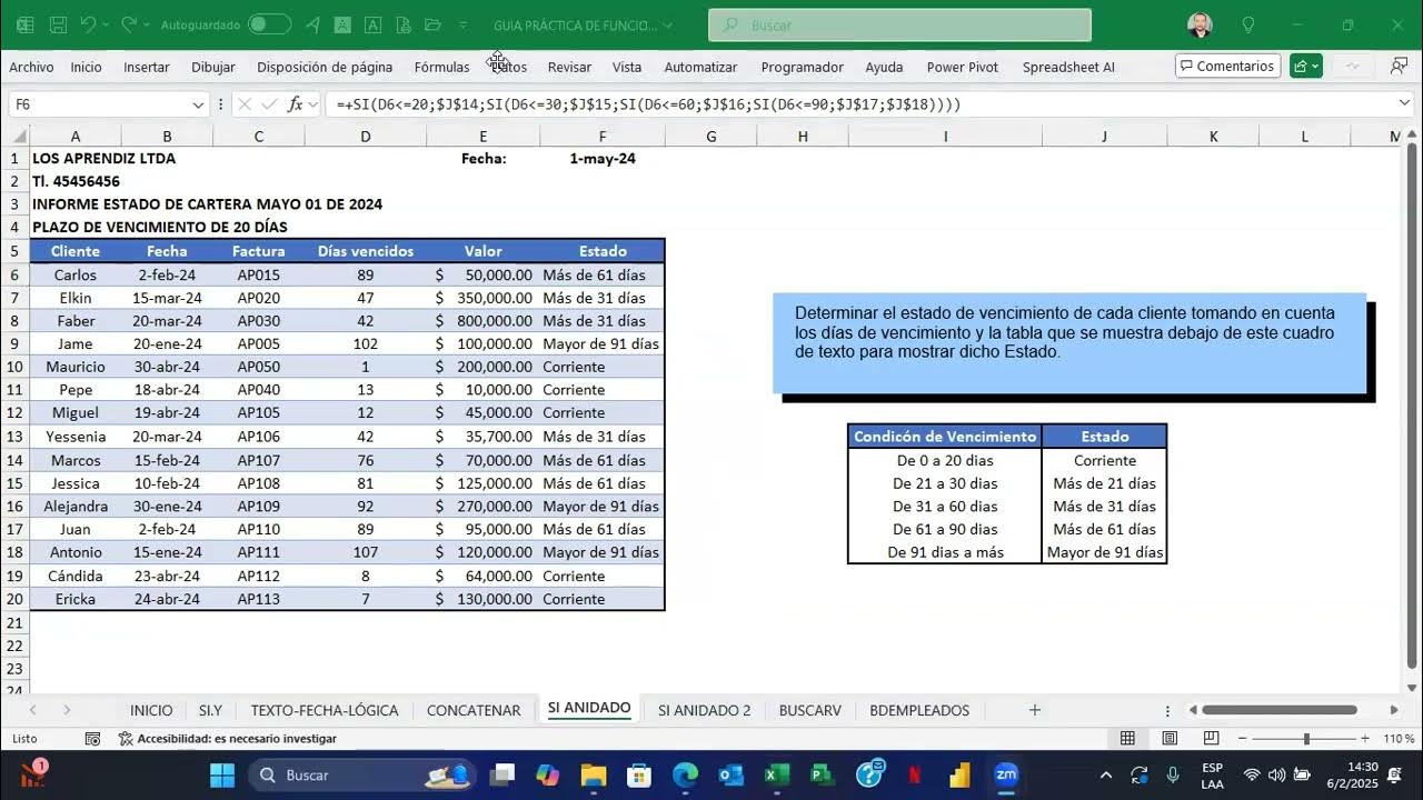 Fórmula de SI Anidado - YouTube
