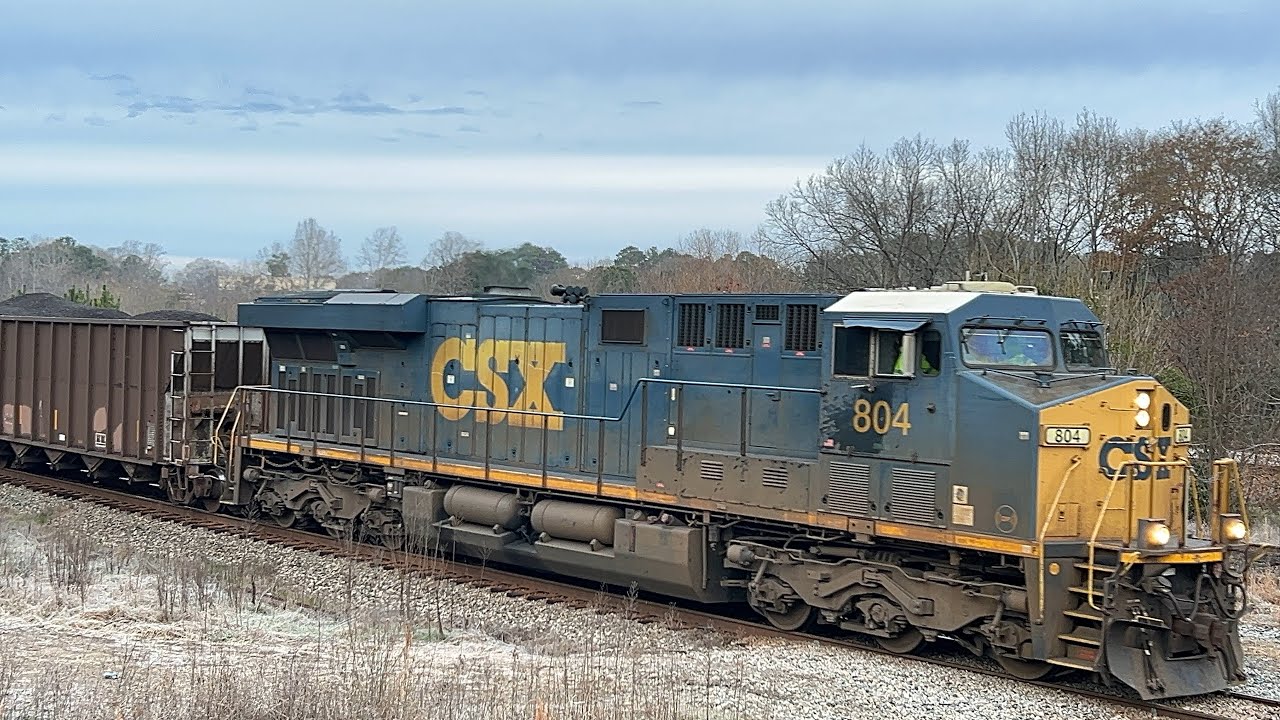 CSX 804 loaded down with coal heading into Manchester, Ga. for a crew change before heading ...