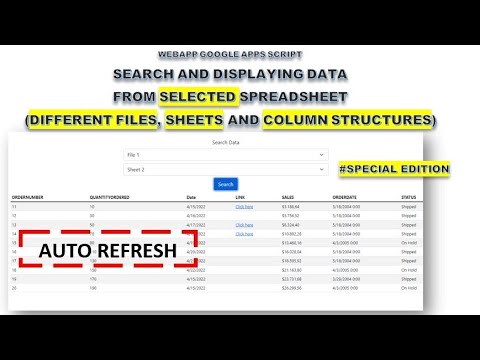 WebApp - Get Data From Selected Spreadsheet | Different Files, Selected Sheets, And Columns ...