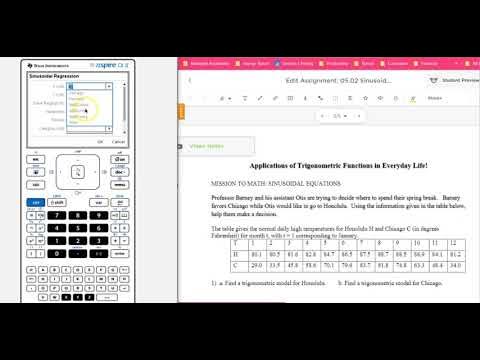 Sinusoidal Regression Equation Using TI Nspire - YouTube