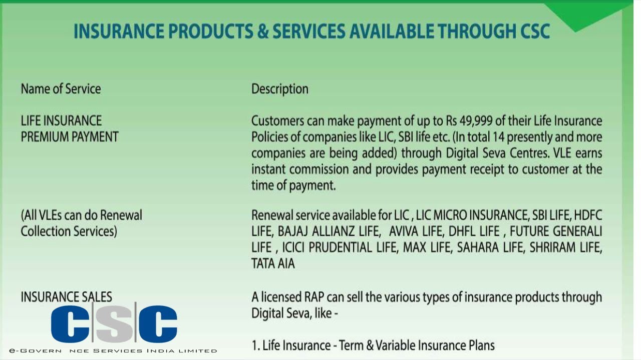 Insurance Products & Services Available Through CSC - YouTube