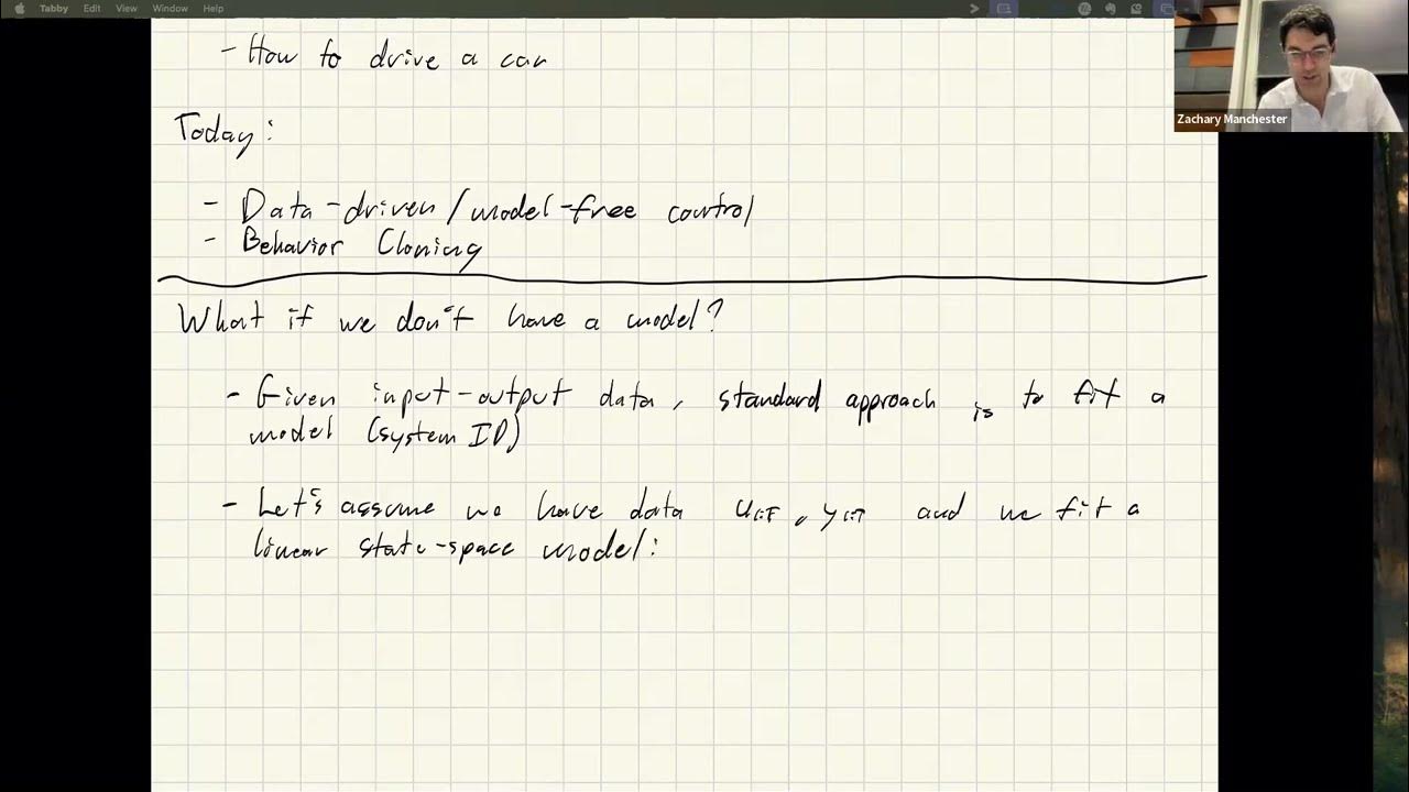 Optimal Control (CMU 16-745) 2024 Lecture 24: Data-Driven Control and Behavior Cloning - YouTube