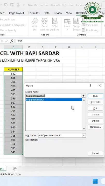 Highlight Maximum Number through VBA coding | 💥 Amazing tricks of VBA coding | #shorts - YouTube