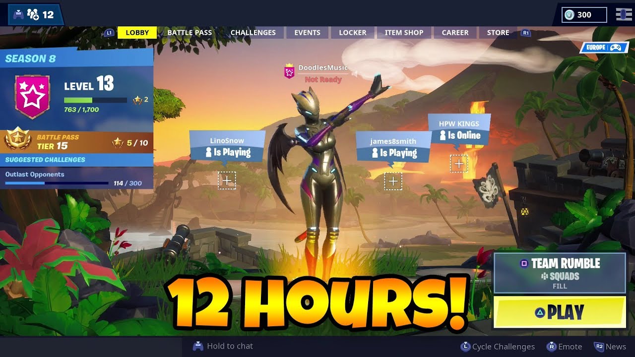 12 Hours Of Infinite Dab Emote On Fortnite (Season 8) - YouTube