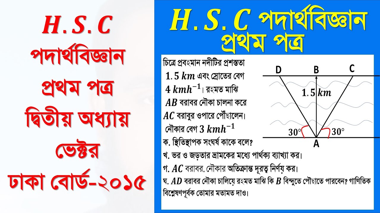 HSC physics 1st paper chapter-2 vector Dhaka board 2015 (HSC ...