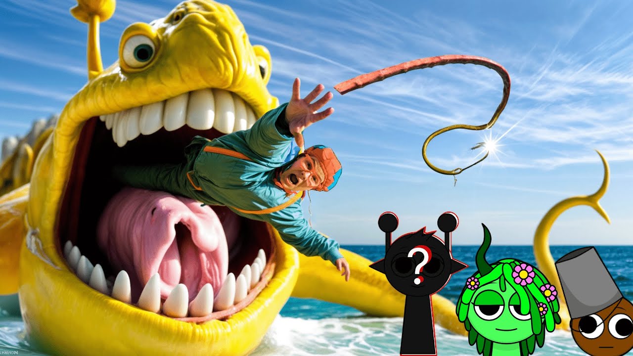 BLIPPI caught HUGE SPRUNKI EATER in real life. SPRUNKI game in real ...