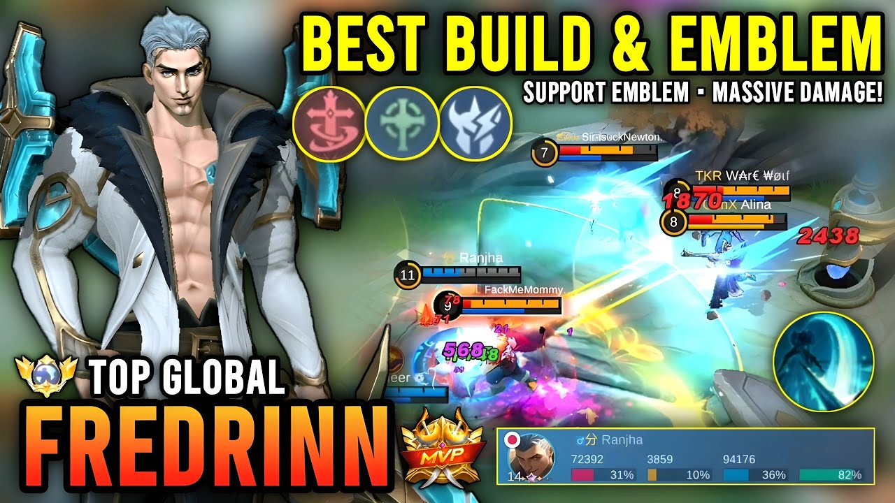 MASSIVE DAMAGE!! FREDRINN BEST BUILD & EMBLEM 2023 | TOP GLOBAL ...