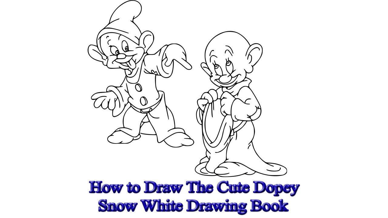 How to Draw The Cute Dopey | Snow White Drawing Book - YouTube