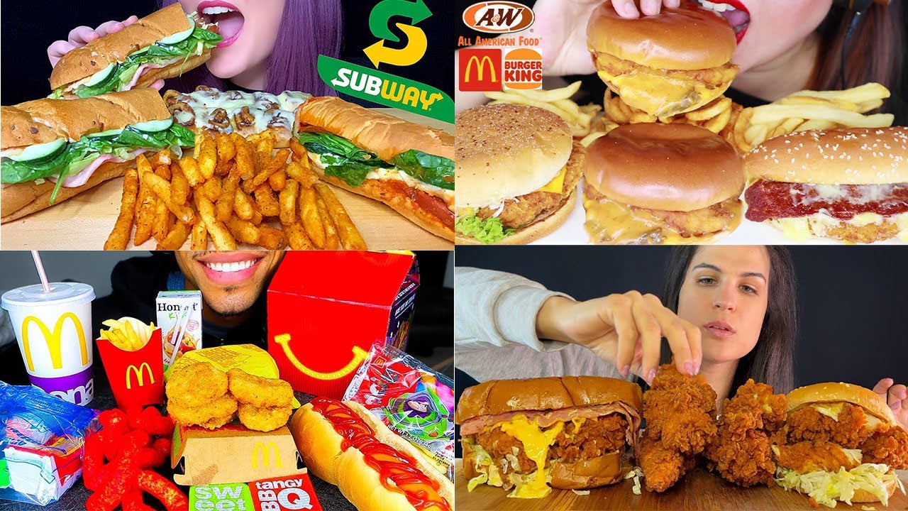 ASMR Fast Food Mukbang Compilation | Fast Food Asmr | Satisfying eating ...