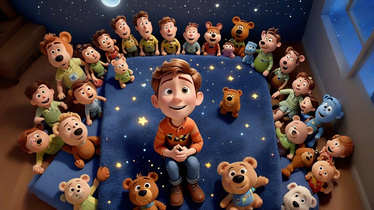 Ten Little Teddy Bears on the Bed | Fun Kids Counting Song | Playful ...