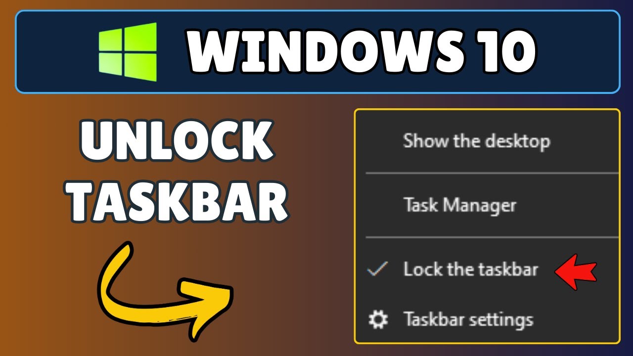 How to Unlock Taskbar on Windows 10 PC or Laptop - YouTube