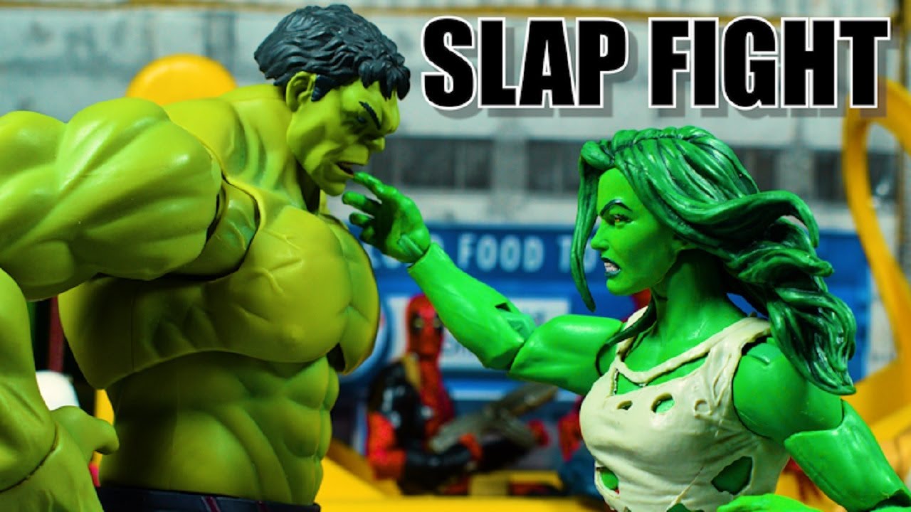 Hulk VS She-Hulk SLAP FIGHTING Marvel Stop Motion Animation Toys ...