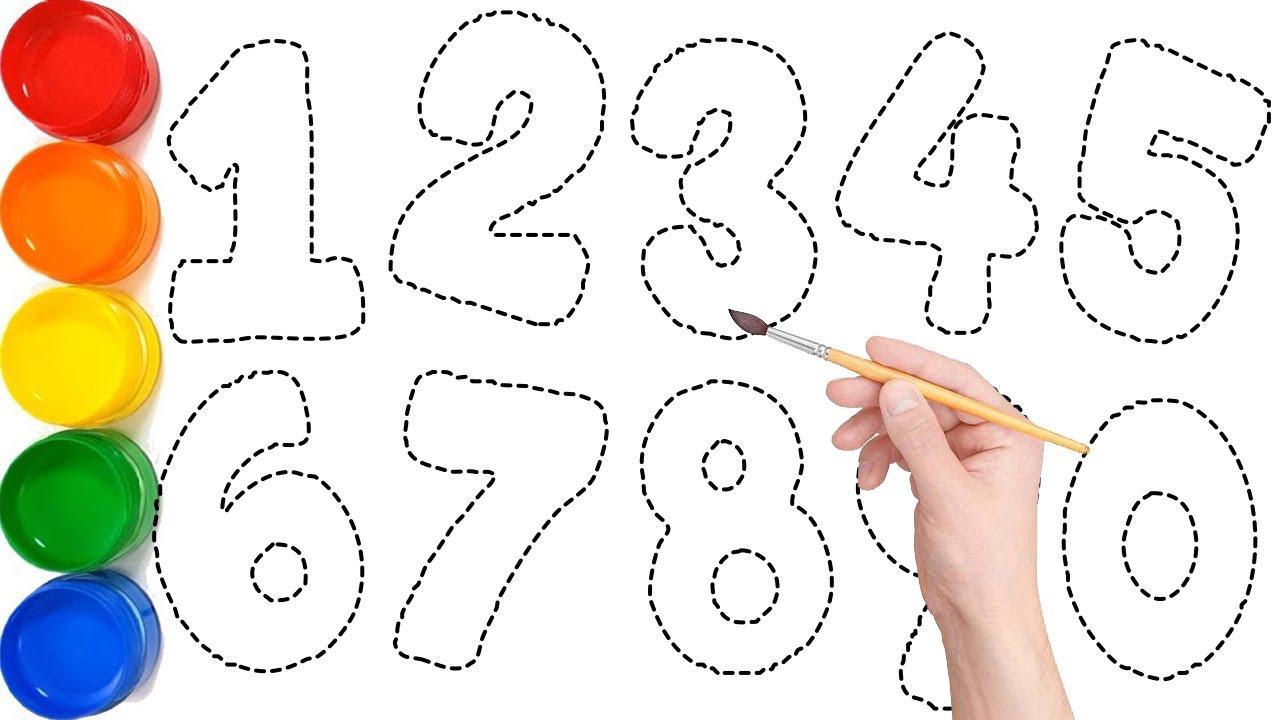 Coloring Page // How to Draw 123 for Kids Easy Step by Step // 123 for ...