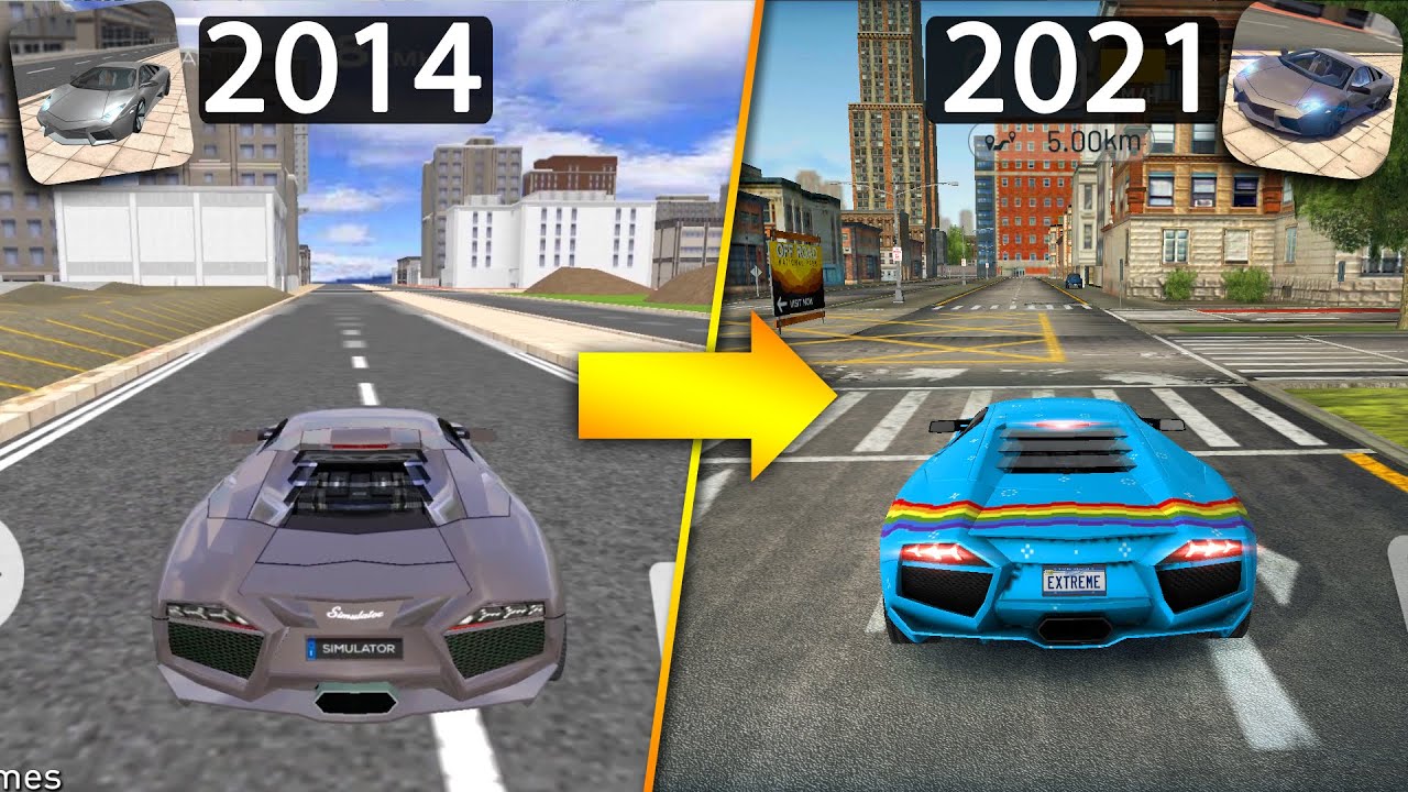 2014 vs 2021 Extreme Car Driving Simulator - Android Game Comparison ...