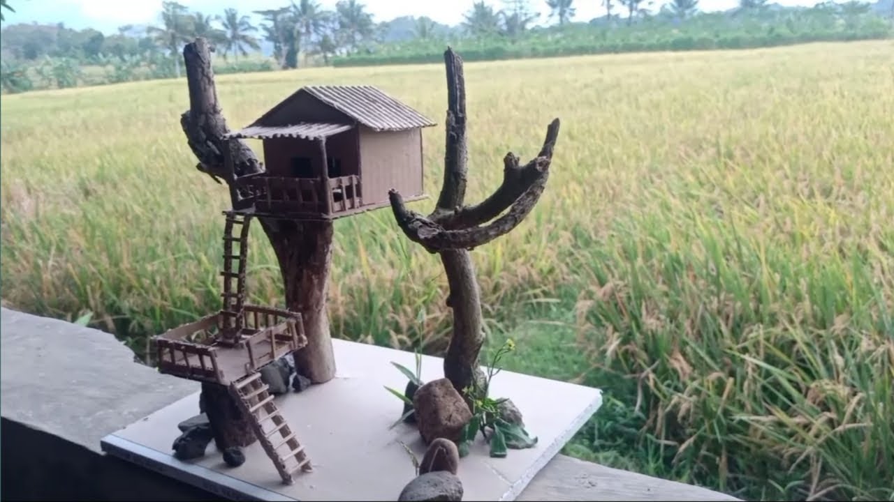 DIY | membuat rumah pohon dari limbah kardus - YouTube