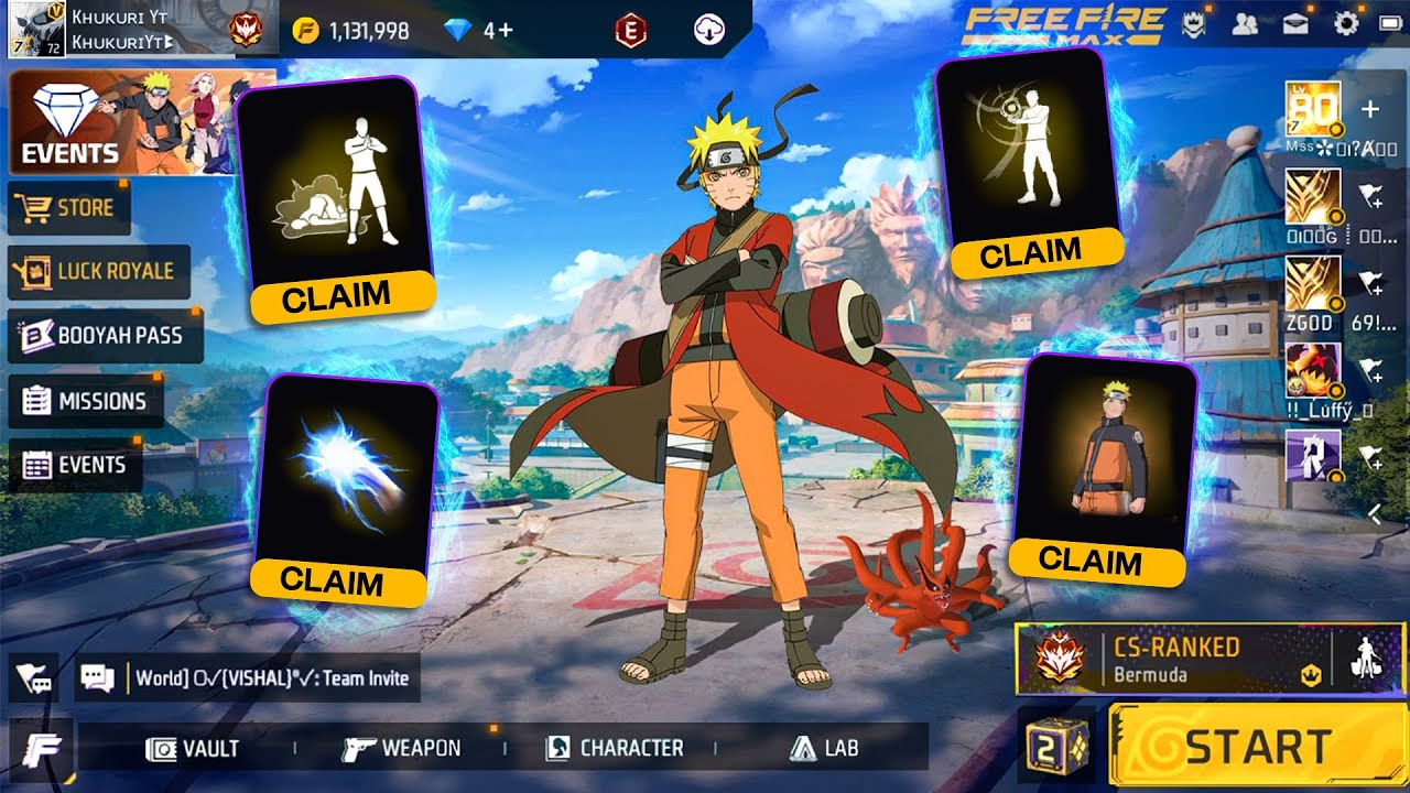 Claim New Super Emote + Triple Look Changer Emote 🔥- Naruto Event Full ...