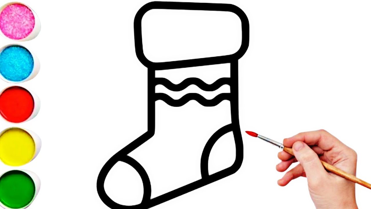 Cute Socks Drawing, Painting & Coloring For Kids and Toddlers_ Kids Art ...