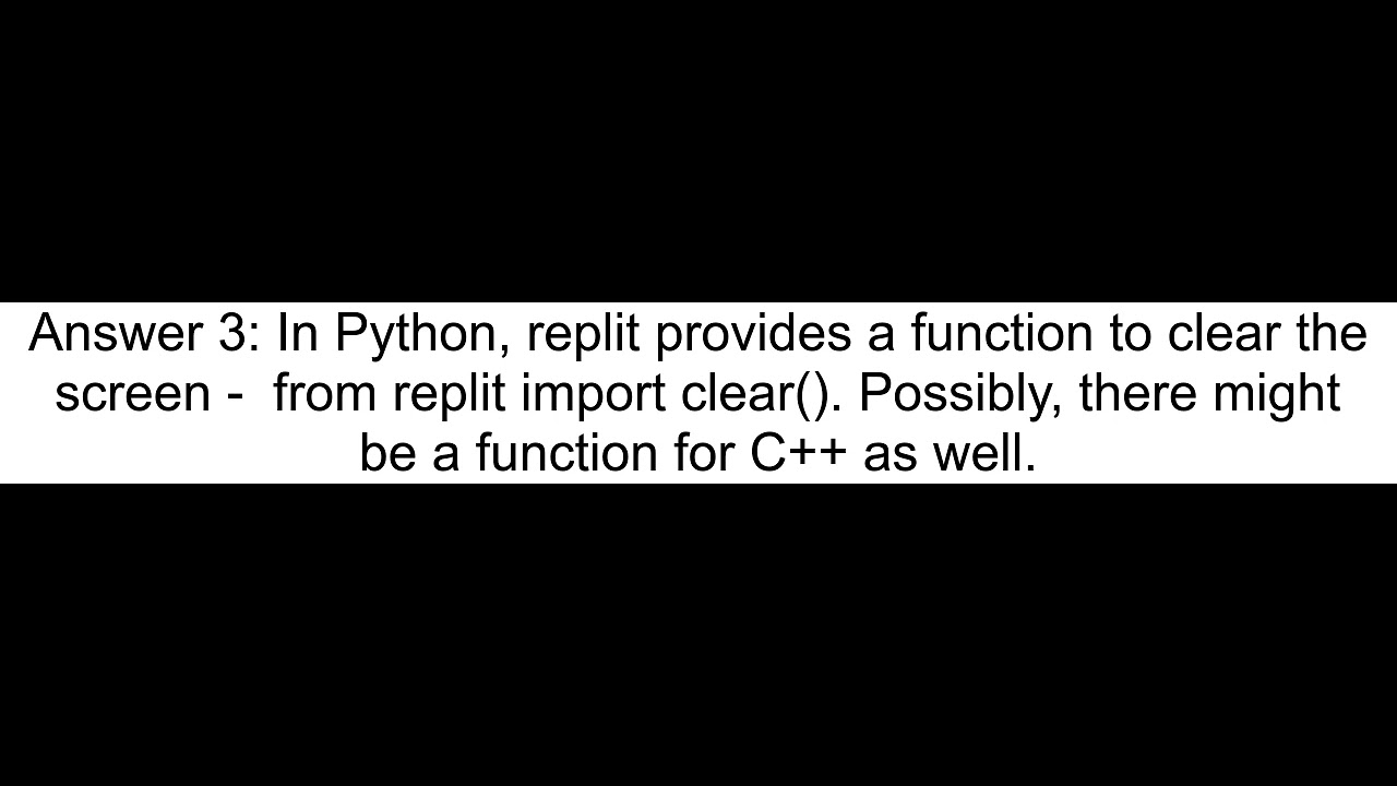 C Clear the screen in Repl it - YouTube