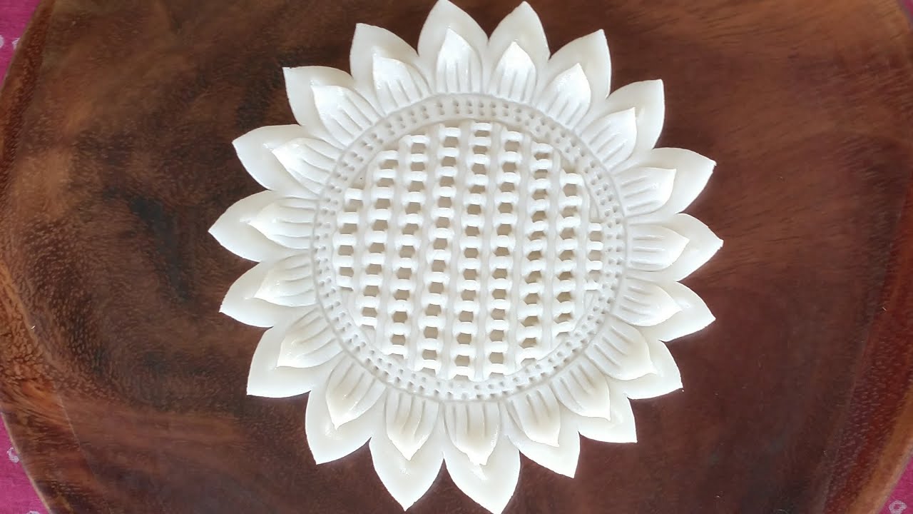 Flower design nokshi pitha / Ful pitha / Momtaz's hand work - YouTube