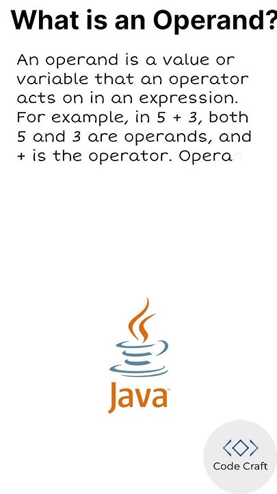 What Is An Operand Java Codecraft Coding Javabasics Javaprogramming Javatutorial Operand 