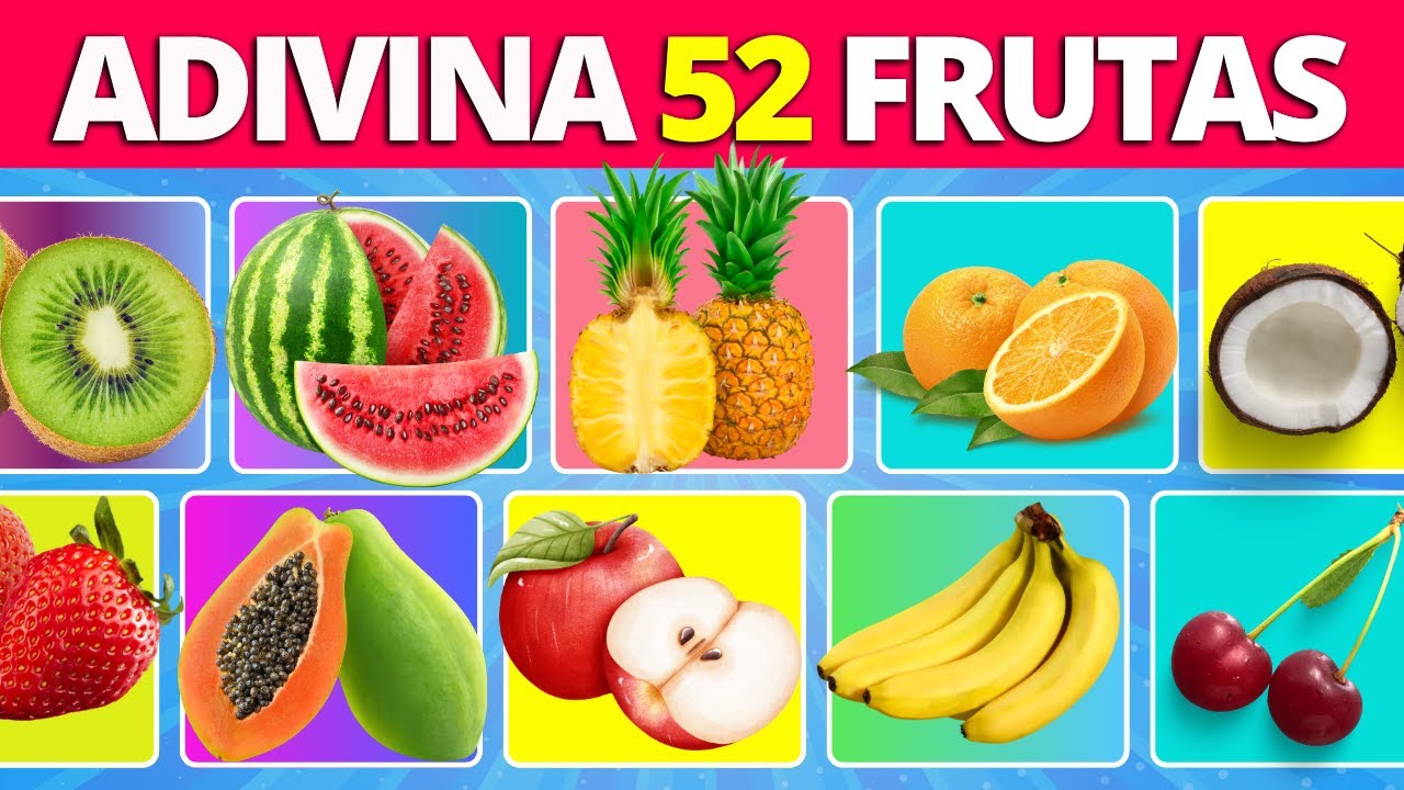 Adivina la fruta en 3 segundos 🍍🍓🍌 | 52 tipos diferentes de fruta - YouTube