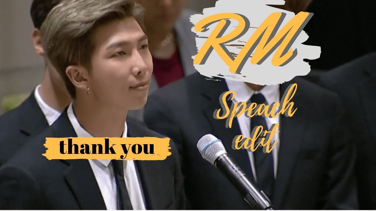 RM Speech Edit [ thank you RM ] | sarangkali - YouTube