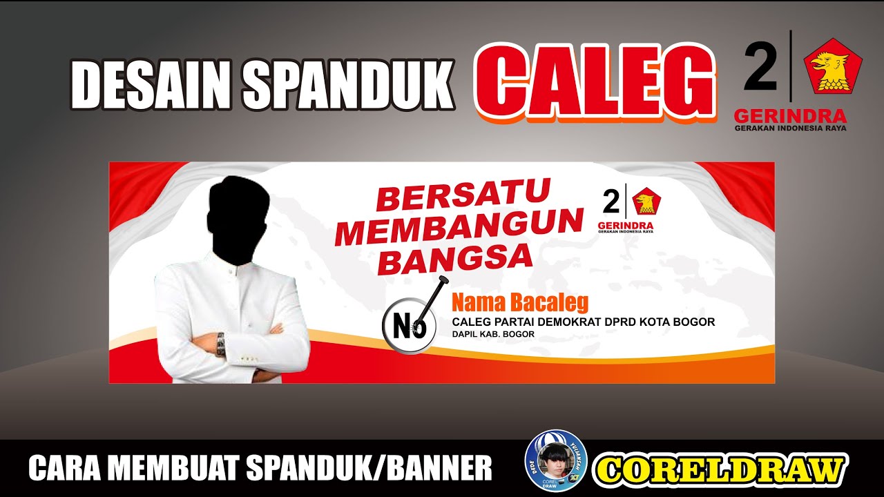 Desain Banner Caleg Tahun 2024 Partai Gerindra Spanduk Partai
