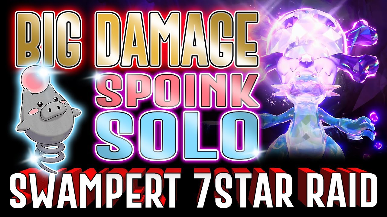SPOINK solo destroy Swampert 7 star tera raid - Pokemon Scarlet and ...