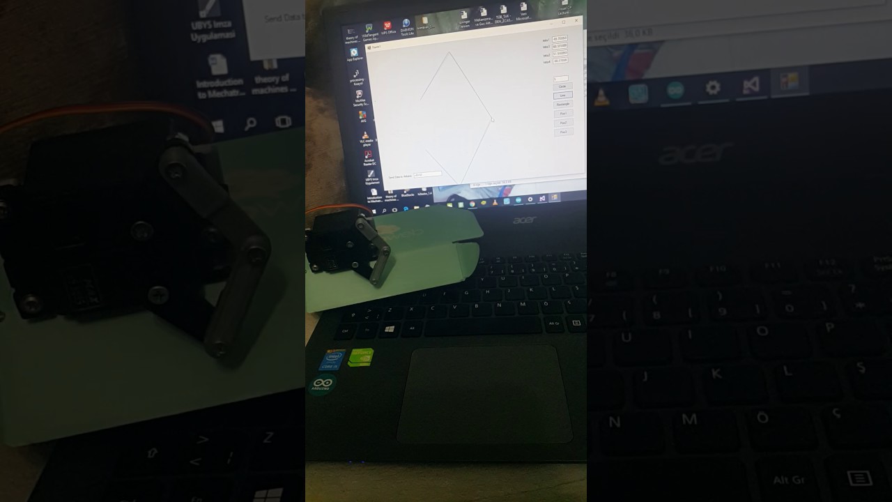 Real Time Controlled Two DoF Five Bar Parallel Robot - YouTube