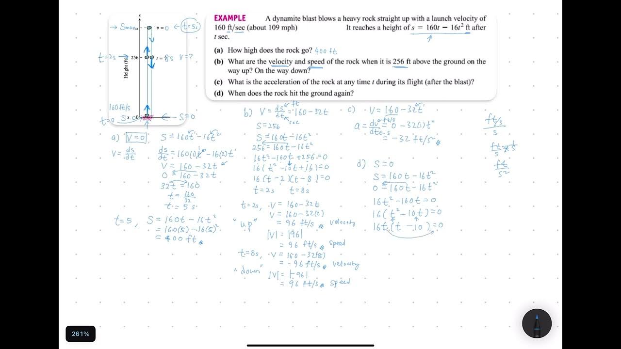 Calculus Differentiation Application for Motion (Example Part4) - YouTube