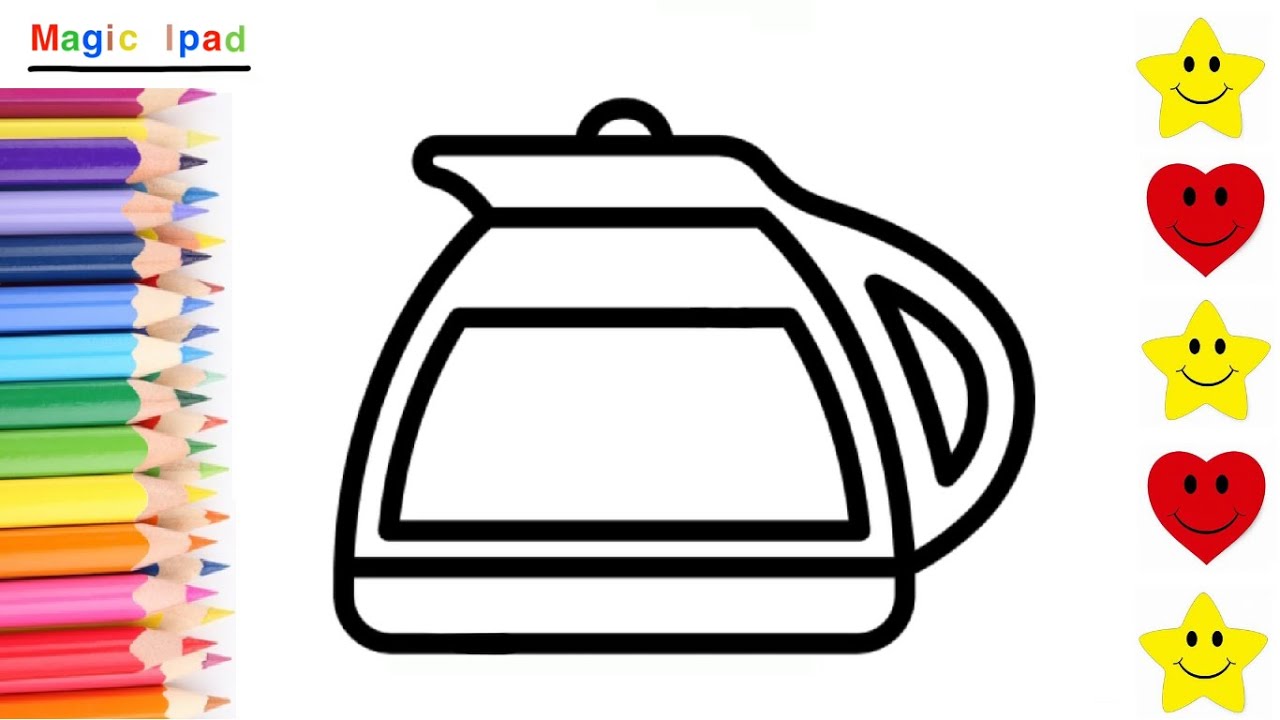 Como dibujar una CAFETERA | dibujos para niños 💓⭐ How to draw a COFFEE ...