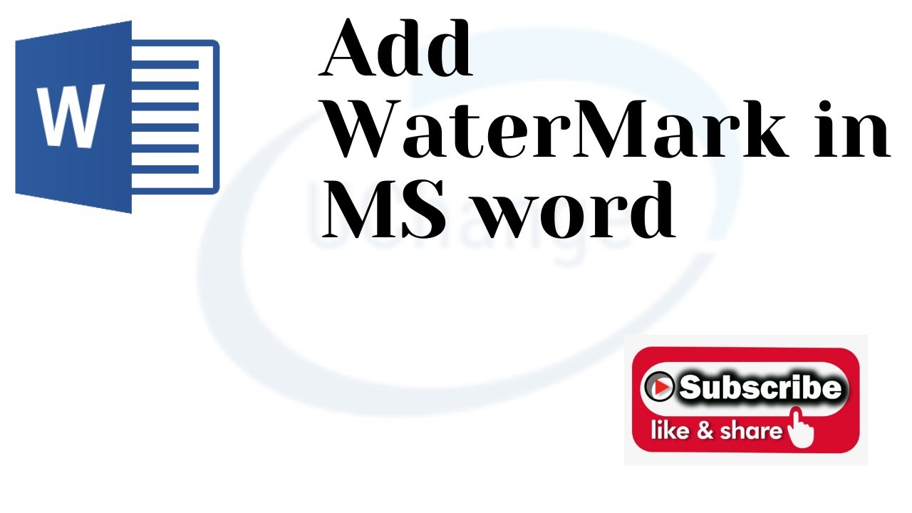 How to add Watermark in MS Word | Add image Watermark | Add text ...