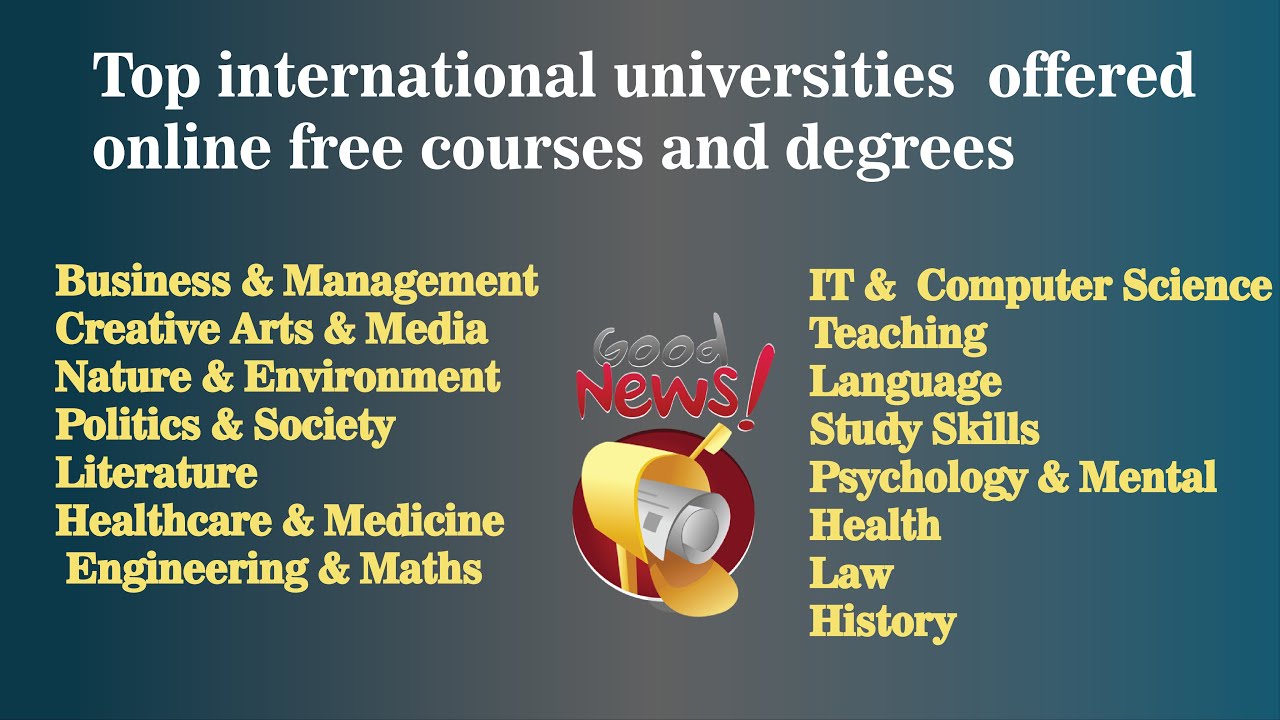 Top International Universities offered online free courses and degrees ...