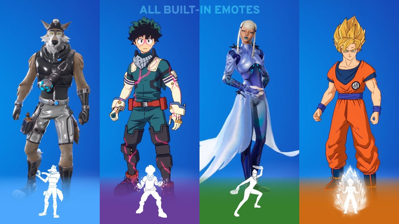All Fortnite Built-in emotes (Chapter 1, Season 1 - Chapter 4, Season 2 ...
