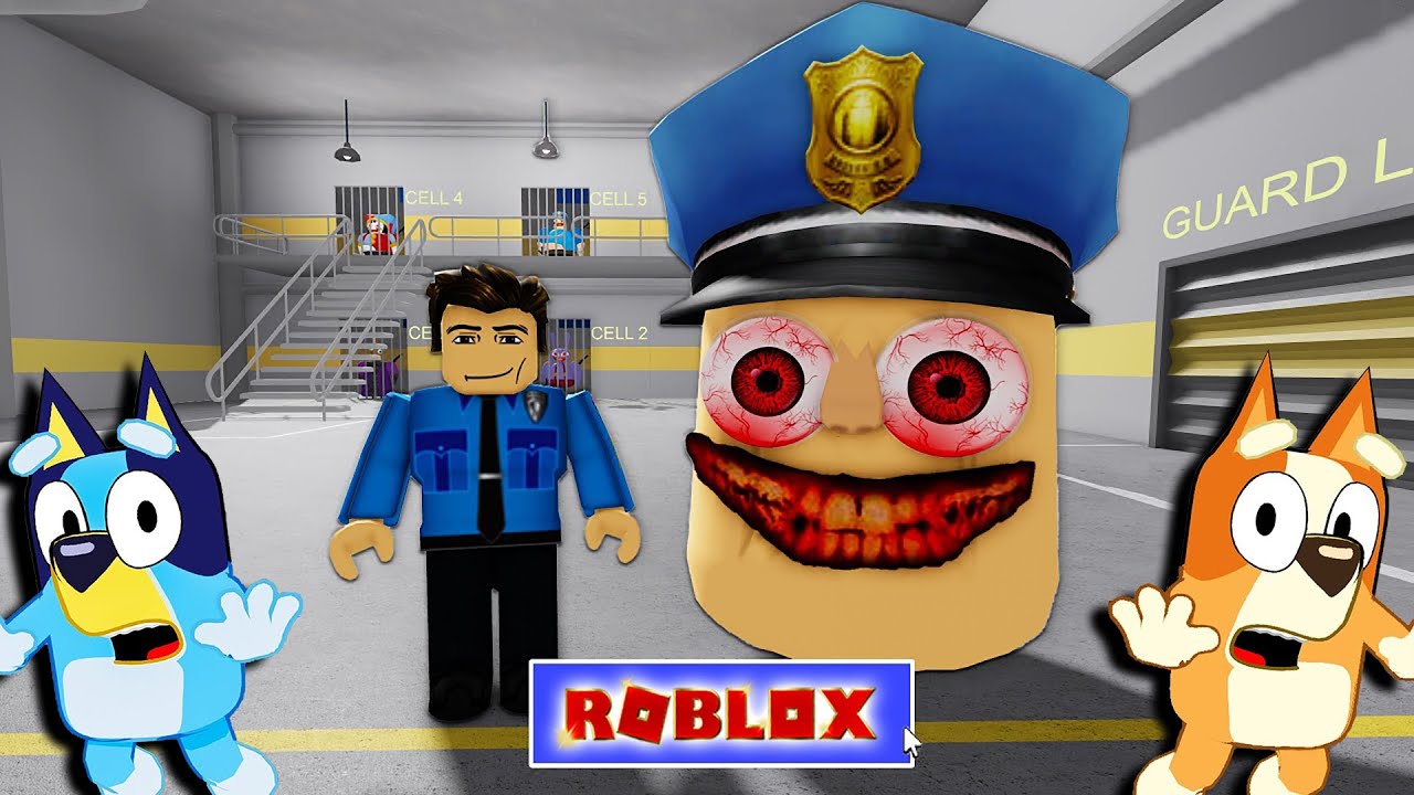 BLUEY vs NIGHTMARE BARRY HEAD'S PRISON RUN! #roblox #obby - YouTube
