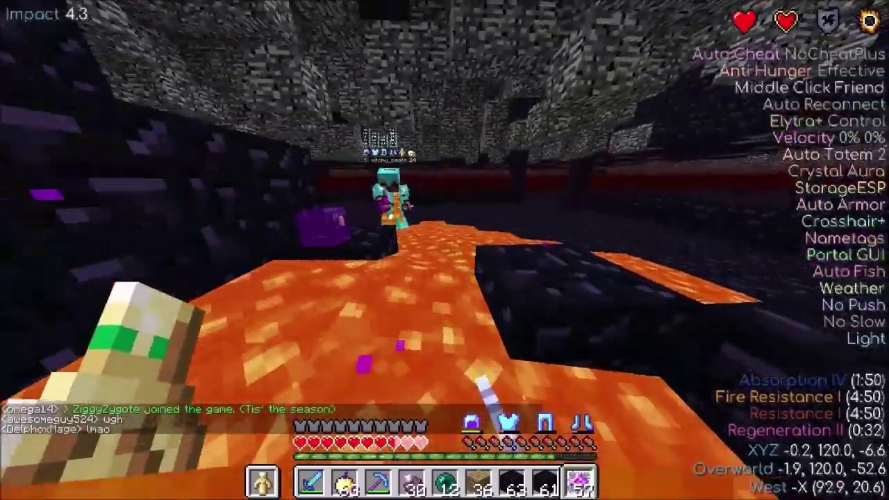 Spawn pvp 3 vs 1 with just 2 totems - 9b9t - YouTube